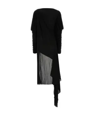 Gucci Ruched Crepe Long Sleeve Dress
