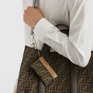Fendi Brown Fabric Key Case