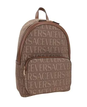 Versace Allover Logo Printed Backpack