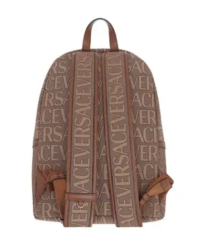 Versace Allover Logo Printed Backpack
