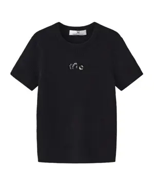 Marissa Chiara Short-sleeved Knit T-shirt - Black