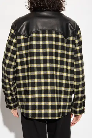 Versace Checked-panel Long-sleeve Shirt Jacket