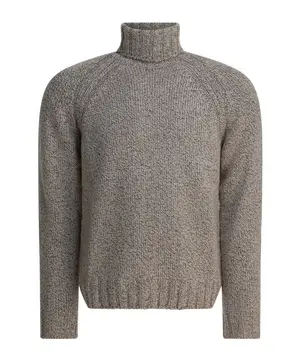 Zegna Knitted Turtleneck Jumper - Gray