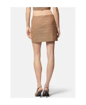 Versace Logo Jacquard Zipped Mini Skirt