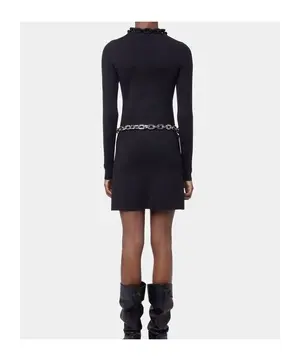 Rabanne Knitted Mini Dress With Gold Collar Detail