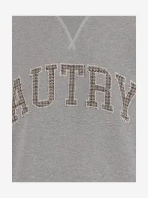 AUTRY Check-pattern Embroidered Sweatshirt - Gray