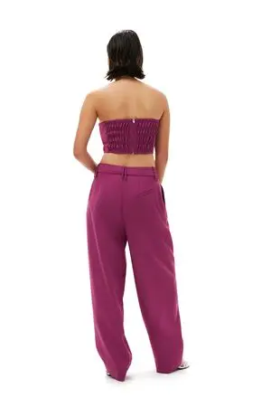 GANNI Low-rise Pleated Straight-leg Trousers