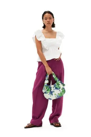 GANNI Low-rise Pleated Straight-leg Trousers