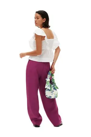 GANNI Low-rise Pleated Straight-leg Trousers