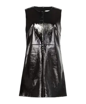 Sleeveless Leather Mini Dress