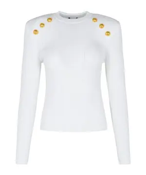 Balmain Button Embellished Knitted Jumper