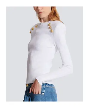 Balmain Button Embellished Knitted Jumper