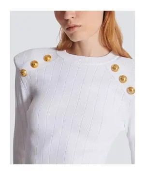Balmain Button Embellished Knitted Jumper