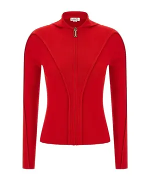 Victoria Beckham Zip-front Panelled Wool Hooded Cardigan