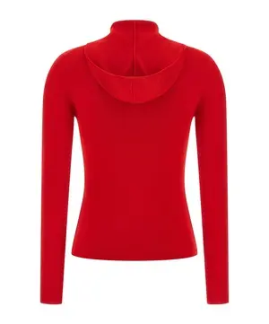 Victoria Beckham Zip-front Panelled Wool Hooded Cardigan