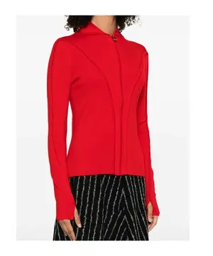 Victoria Beckham Zip-front Panelled Wool Hooded Cardigan