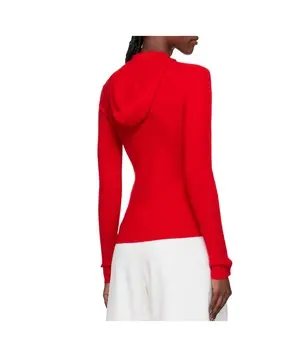 Victoria Beckham Zip-front Panelled Wool Hooded Cardigan