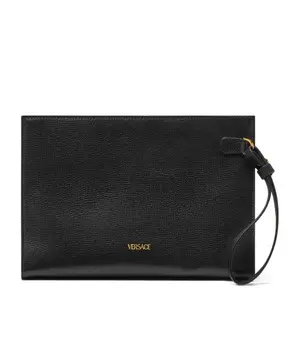 Versace Medusa Biggie Zipped Clutch Bag - Black/gold