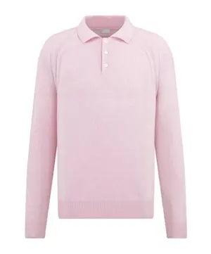 Dior Icons Long-sleeved Knit Polo Shirt - Pink