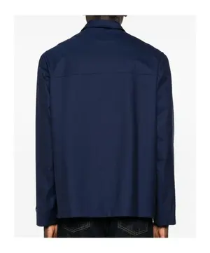 Brunello Cucinelli Buttoned Jacket With Flap Pockets - Navy Blue