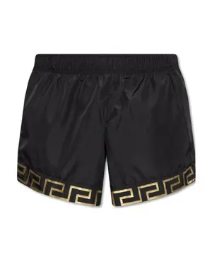 Versace Greca Logo-print Shorts - Black