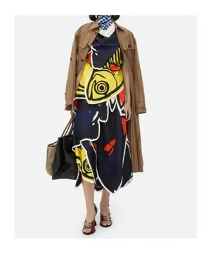 Bottega Veneta Printed Silk Check Foulard