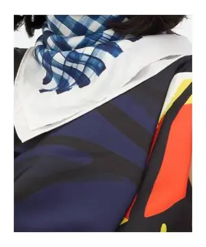 Bottega Veneta Printed Silk Check Foulard