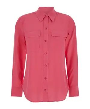 Equipment Lapel Button Shirt - Red