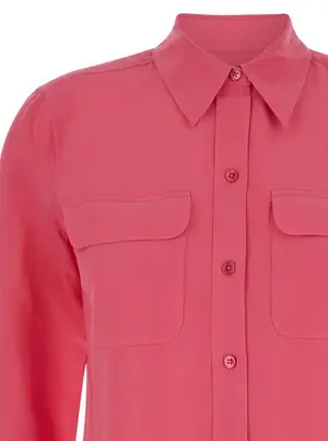 Equipment Lapel Button Shirt - Red