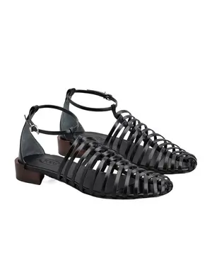 TOD'S Strappy Ankle Sandals - Black