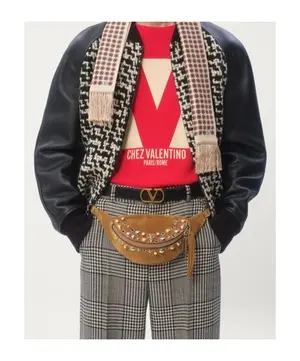 Valentino Garavani Chez Zip-up Bomber Jacket With Leather Accents - Ivory/black