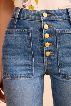Ulla Johnson High-rise Kick Flare Jeans With Monogram Patch