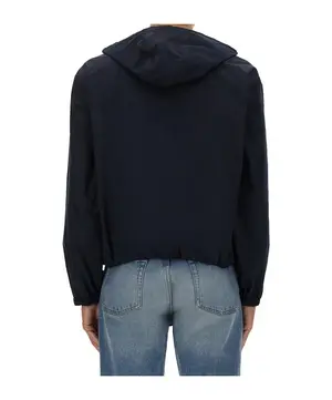 Moschino Hooded Zip-up Jacket With Embroidered Logo