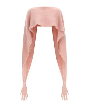 Moschino Alpaca Wool Cape With Glove Detail - Pink