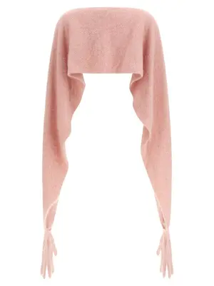 Moschino Alpaca Wool Cape With Glove Detail