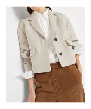 Brunello Cucinelli Embellished Cropped Blazer