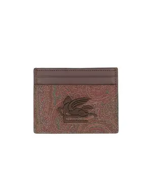 Etro Paisley Jacquard Card Holder - Brown