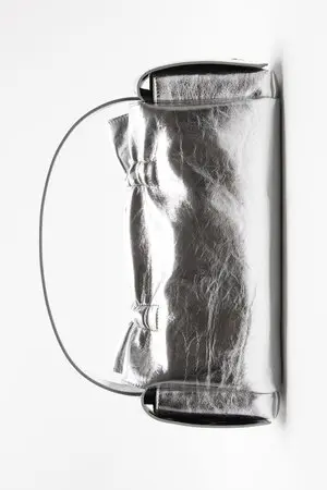 Acne Studios Metallic Leather Drawstring Tote Bag