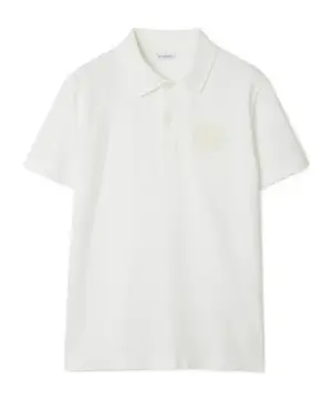 Burberry Ekd Short Sleeved Polo Shirt - Chalk