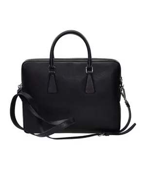 Prada Leather Zip Shoulder Bag - Black