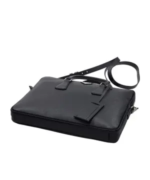 Prada Leather Zip Shoulder Bag - Black