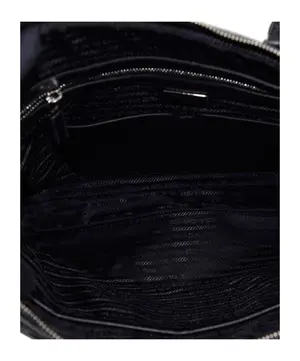 Prada Leather Zip Shoulder Bag - Black