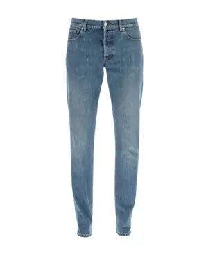 Alexander McQueen Low-rise Logo Embroidered Jeans - Blue