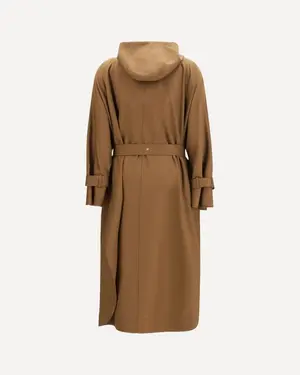 Max Mara Long Belted Hooded Coat