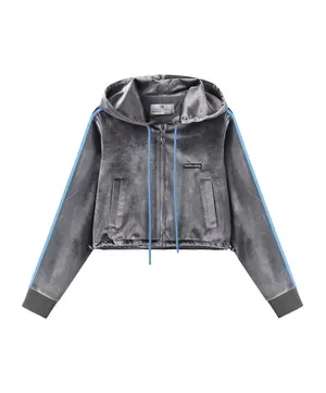 Marissa Chiara Long Sleeve Zip-up Cropped Jacket