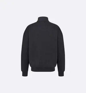 Dior High Neck Zip Detailed Sweatshirt - Black