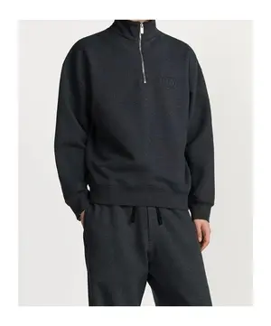 Dior High Neck Zip Detailed Sweatshirt - Black