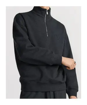 Dior High Neck Zip Detailed Sweatshirt - Black