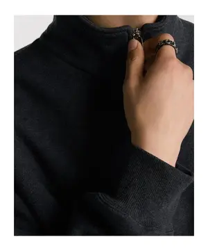 Dior High Neck Zip Detailed Sweatshirt - Black