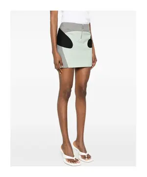 Off-White Color-block Stretch Mini Skirt